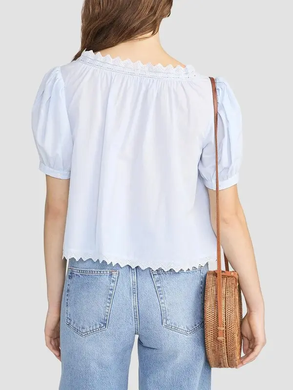 FRAME The Serene Striped Cotton Top