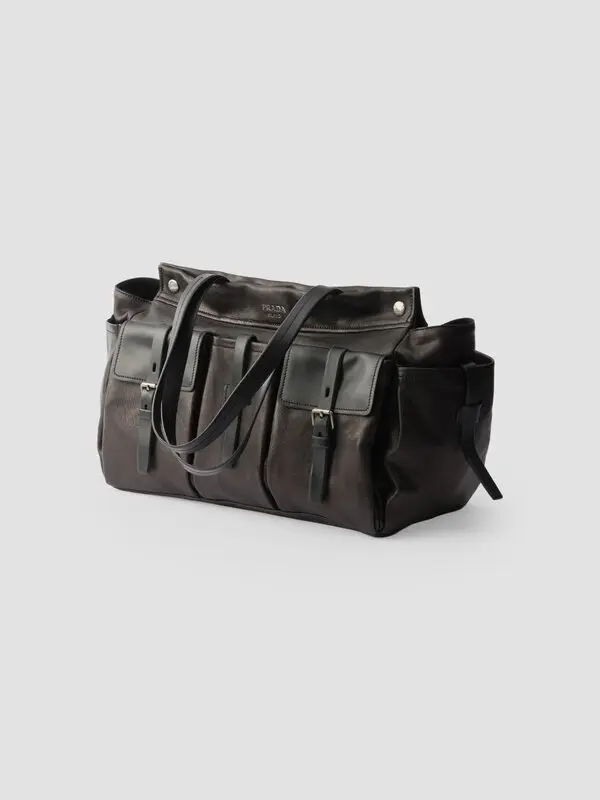 Prada Route Leather Tote Bag