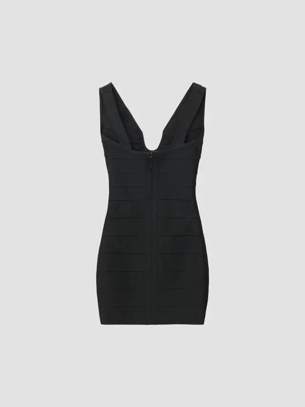 Herve Leger Noir Bandage Mini Dress