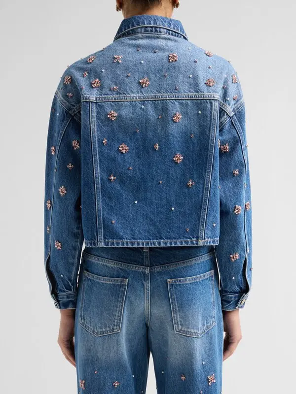 LoveShackFancy Amana Embellished Denim Jacket