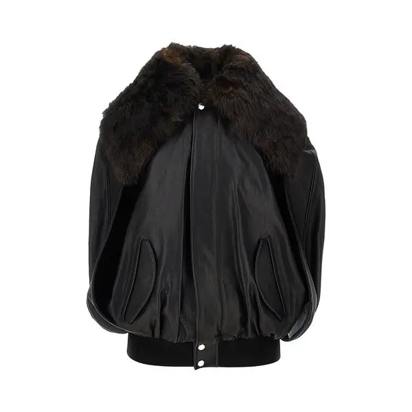 Rabanne Nappa Leather Bomber Cape