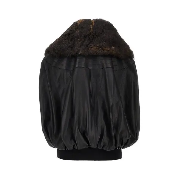 Rabanne Nappa Leather Bomber Cape