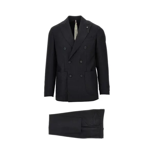 SANTANIELLO Flannel Double-breasted Tailored Suit