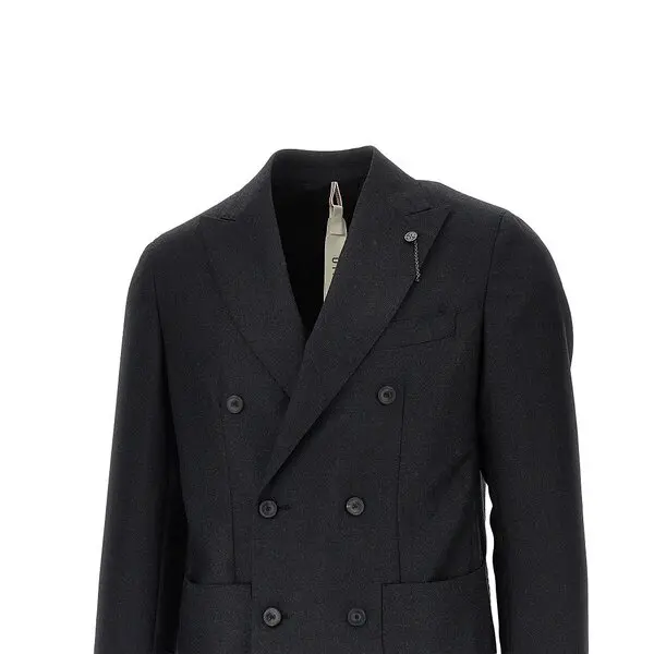 SANTANIELLO Flannel Double-breasted Tailored Suit