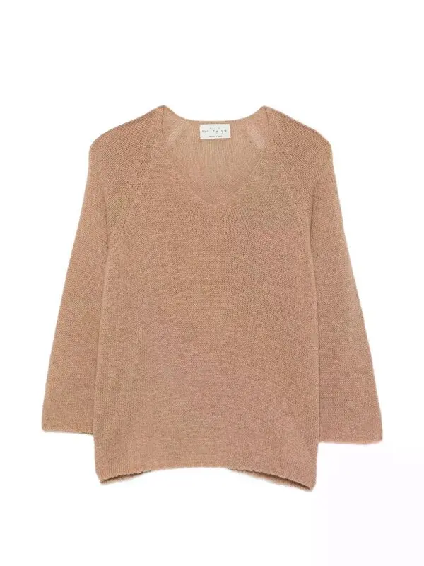 MA'RY'YA V-neck Long-sleeve Sweater