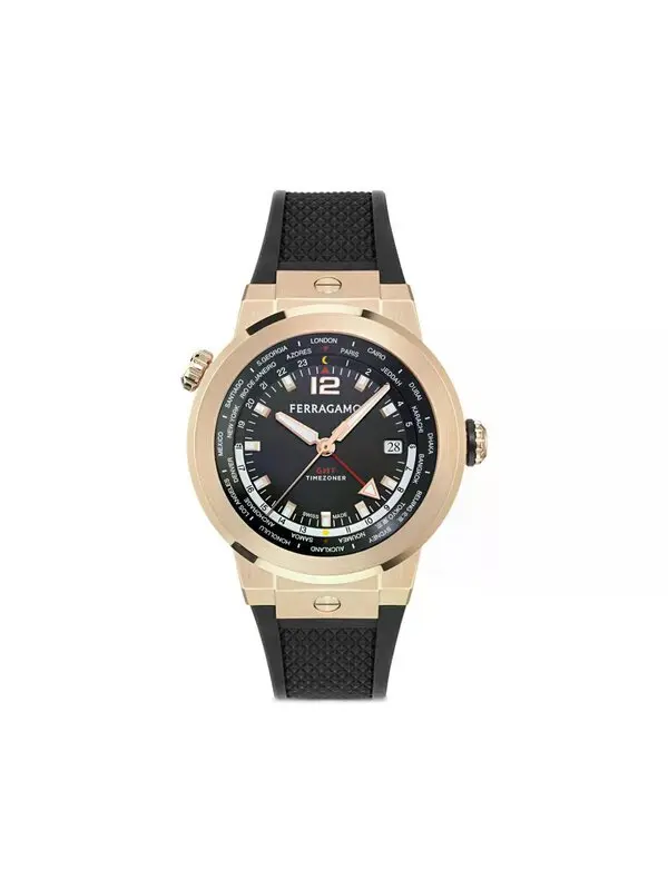 FERRAGAMO F-80 Gmt Worldtime 43mm - Black