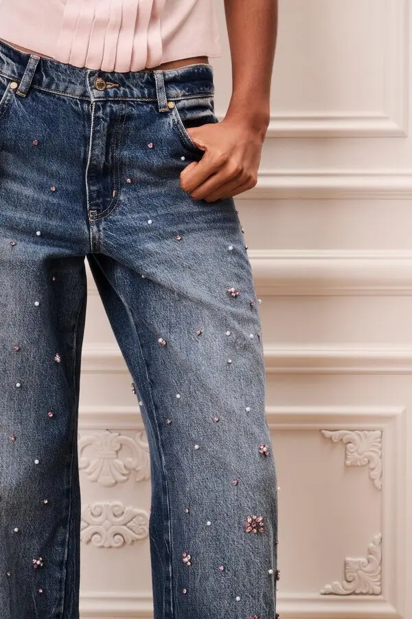 LoveShackFancy Bambie Bejeweled Jean