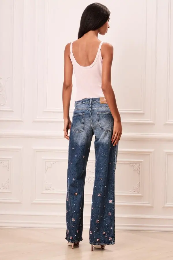 LoveShackFancy Bambie Bejeweled Jean