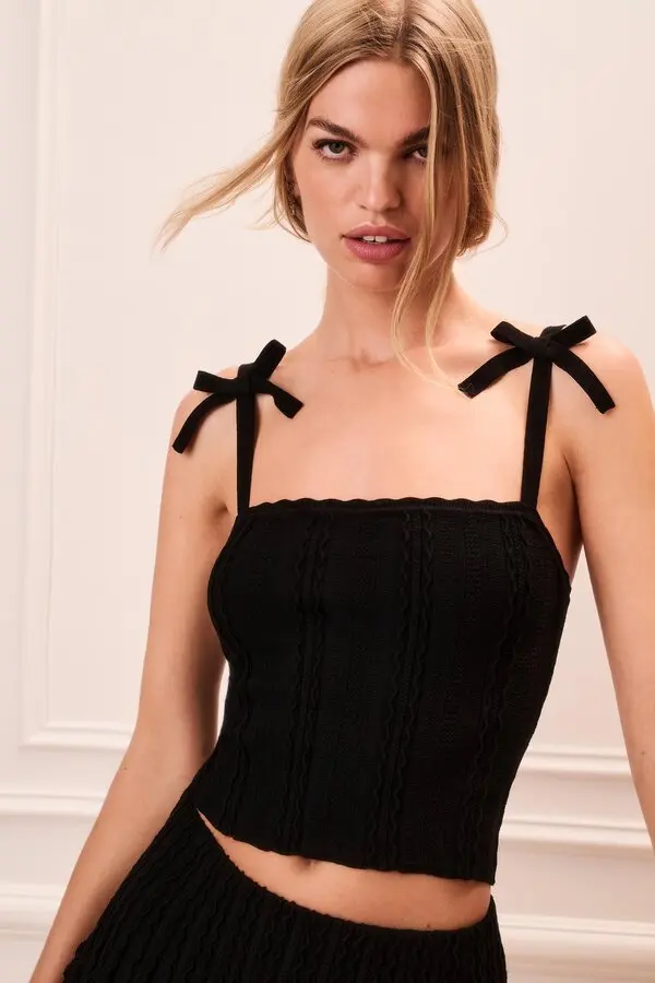 LoveShackFancy Filipa Pointelle Knit Tank