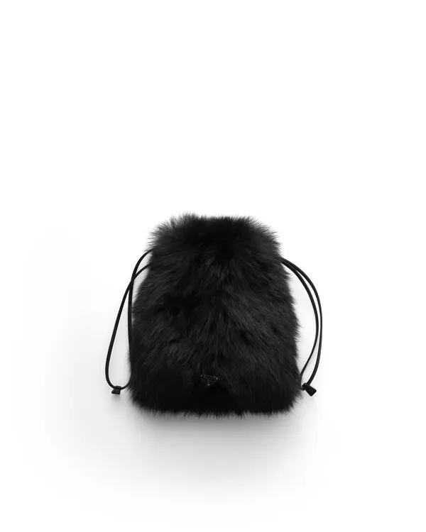 Prada Shearling Smartphone Pouch - Black