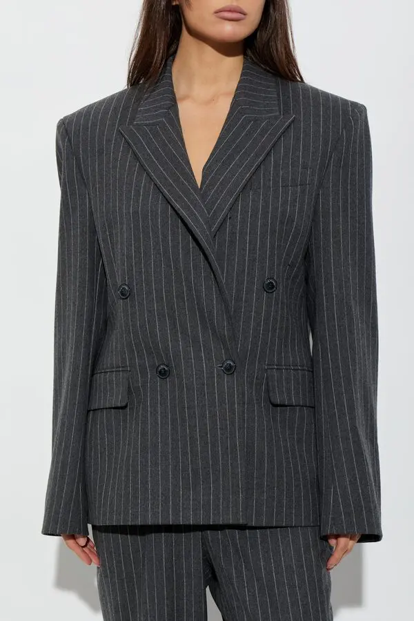 THE MANNEI Wool Blazer With Pinstripe Pattern
