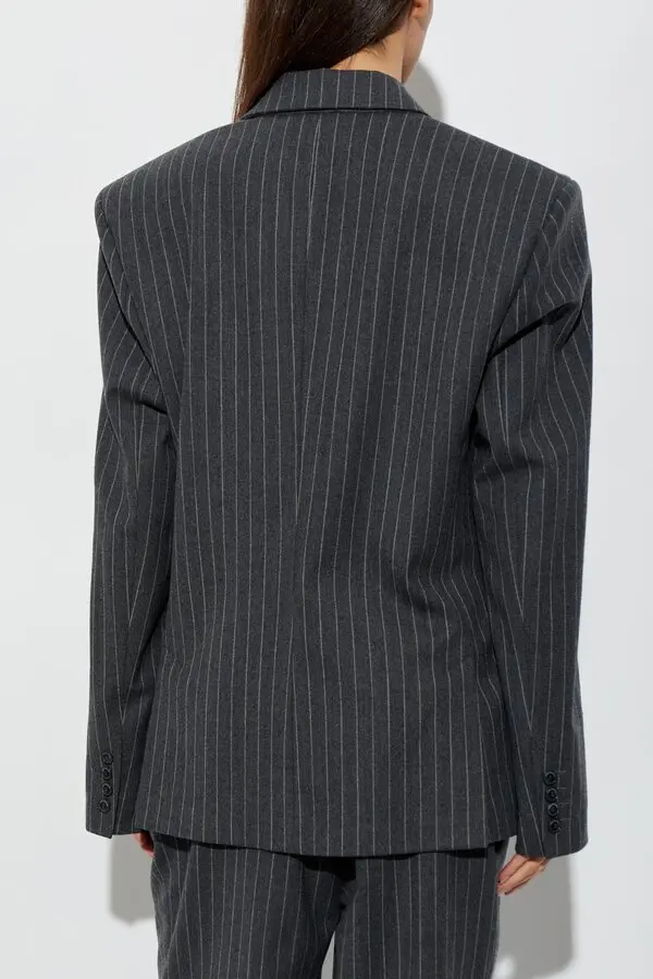 THE MANNEI Wool Blazer With Pinstripe Pattern