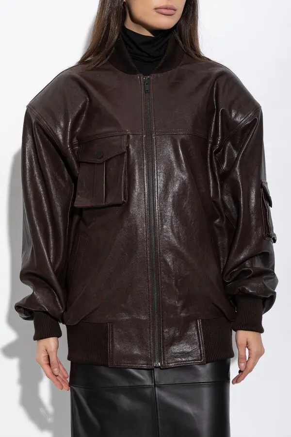 THE MANNEI Bomber’ Leather Jacket