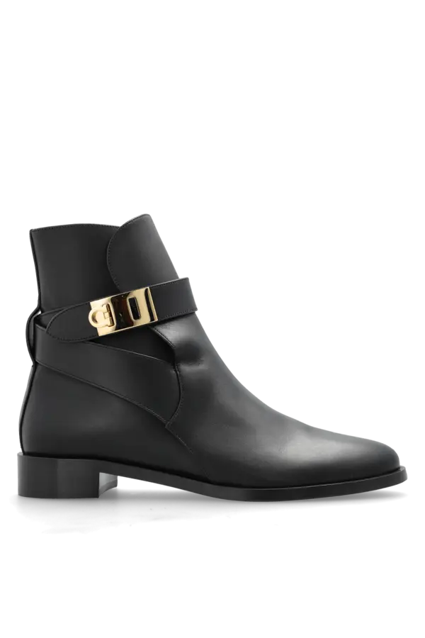 FERRAGAMO Leather Ankle Boots ‘zanira