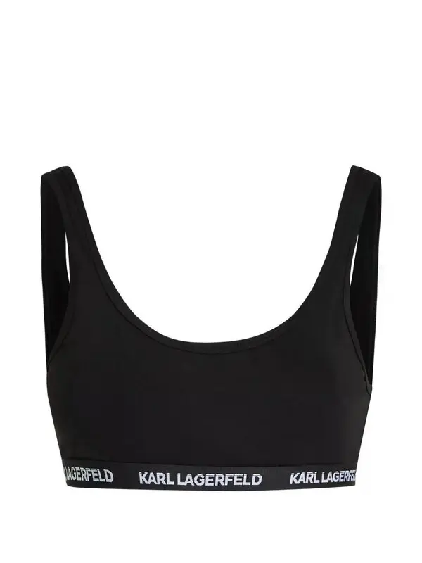 Karl Lagerfeld Logo Scoop-neck Bralette