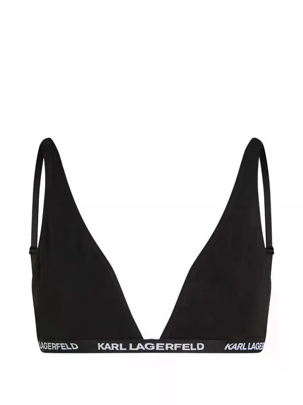 Karl Lagerfeld Logo Triangle Bra - Black
