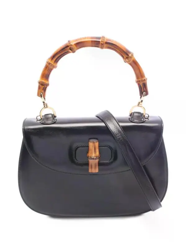 Gucci 20th Century Calfskin Bamboo Night Satchel