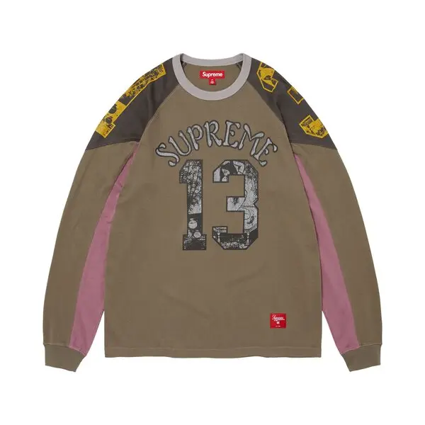 Supreme Paneled Raglan Long-sleeve Top 'dark Olive