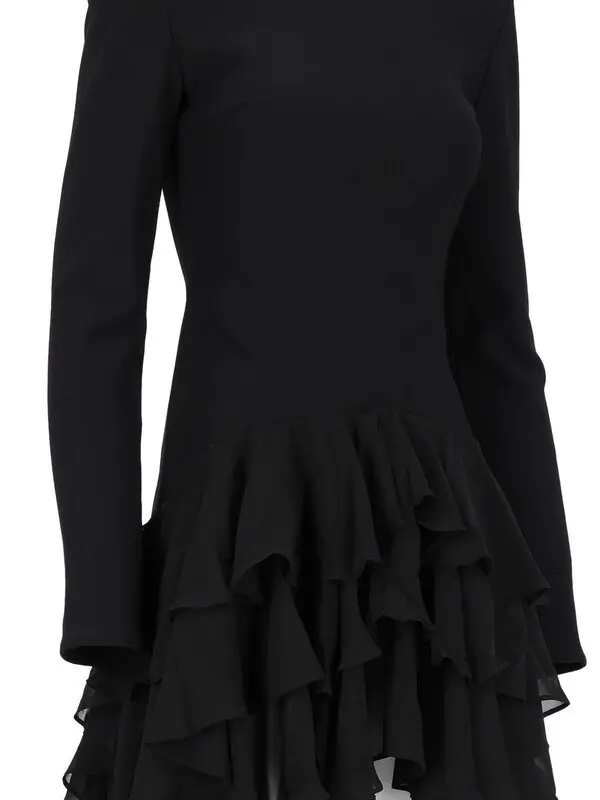 ROTATE BY BIRGER CHRISTENSEN Ruffled Dress With Train