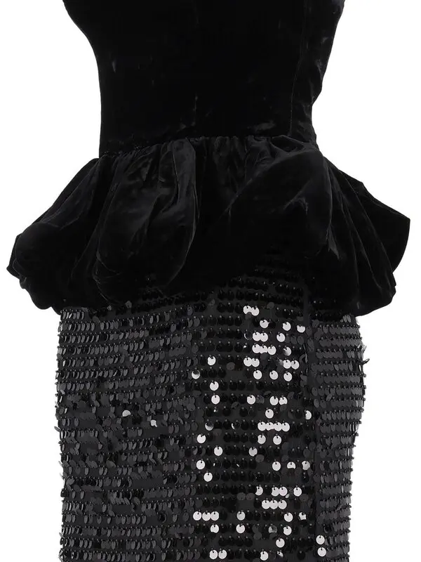 ROTATE BY BIRGER CHRISTENSEN Sequinned Peplum Maxi Dress