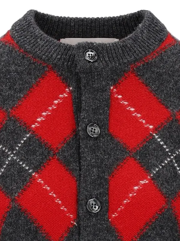 AMI Paris Argyle Wool Cardigan