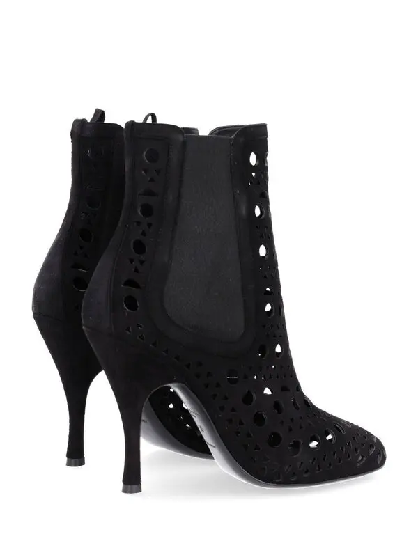 Alaïa Vienne Perforated Suede Ankle Boots