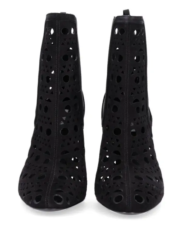 Alaïa Vienne Perforated Suede Ankle Boots