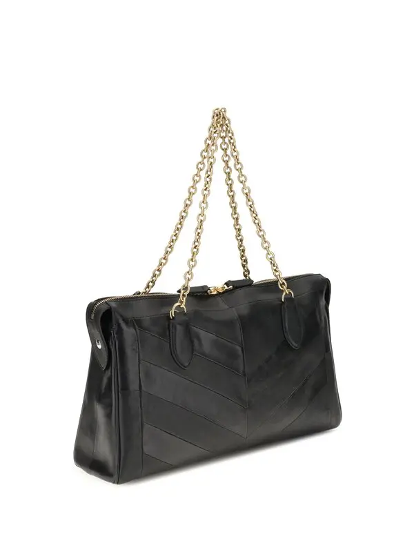 Valentino Garavani Medium Panthea Chevron Patchwork Shoulder Bag