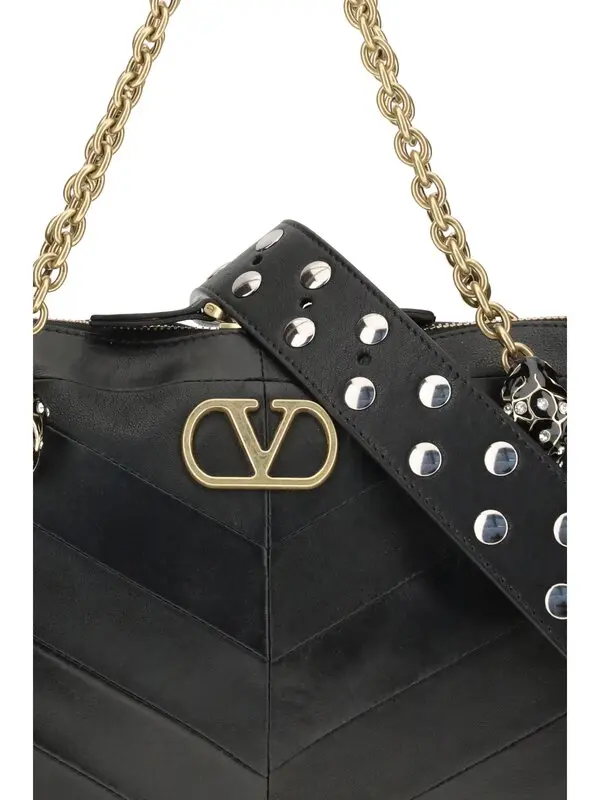 Valentino Garavani Medium Panthea Chevron Patchwork Shoulder Bag