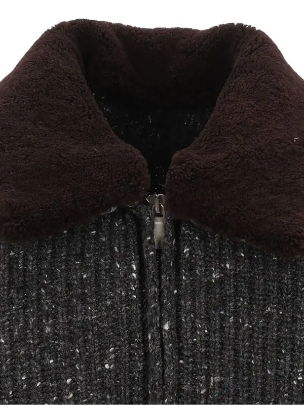 Eleventy Wool And Cashmere Knit Jacket