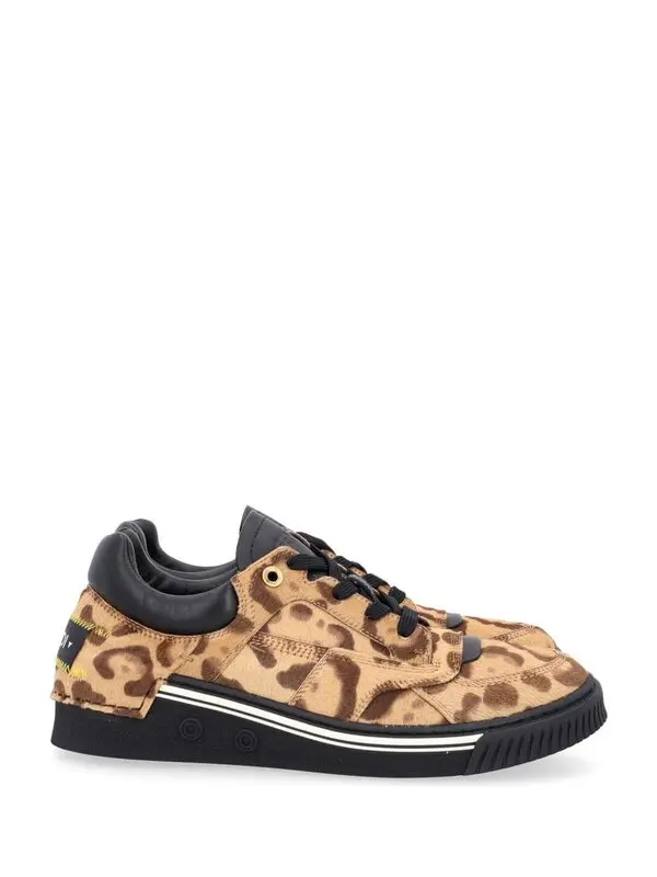 Fendi Animal-print Leather Sneakers
