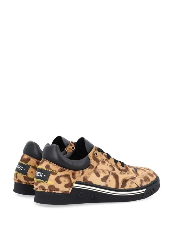 Fendi Animal-print Leather Sneakers