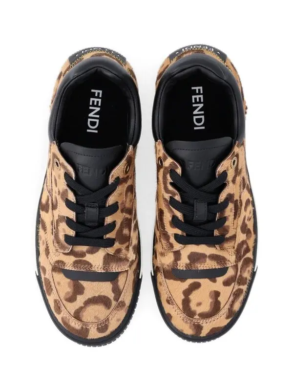 Fendi Animal-print Leather Sneakers