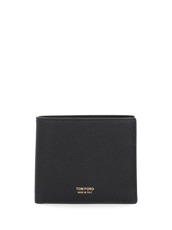 TOM FORD T Line Leather Bi-fold Wallet - Black