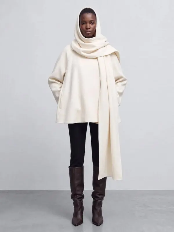 Alaïa Virgin Wool Coat With Scarf