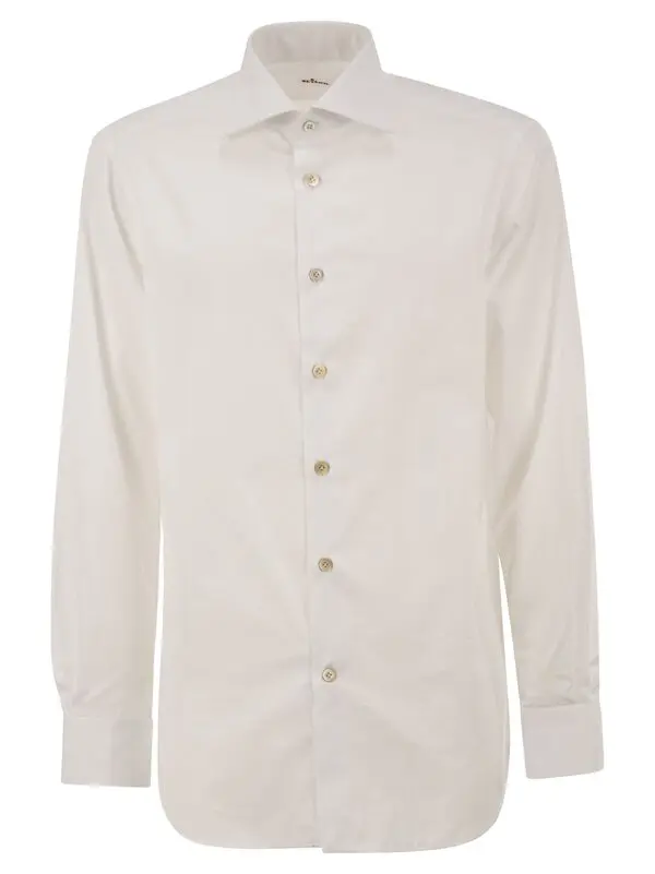 Kiton Pure Cotton Shirt With Spread Collar - White
