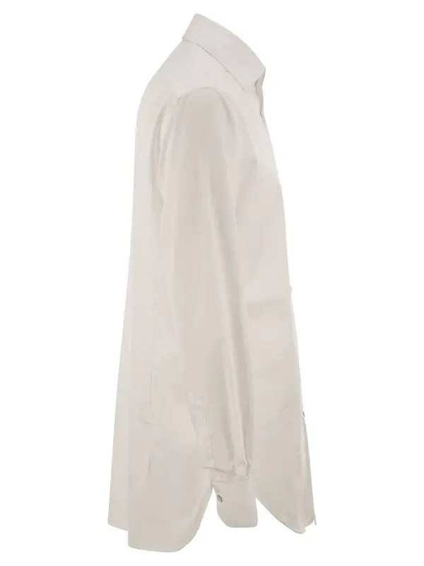 Kiton Pure Cotton Shirt With Spread Collar