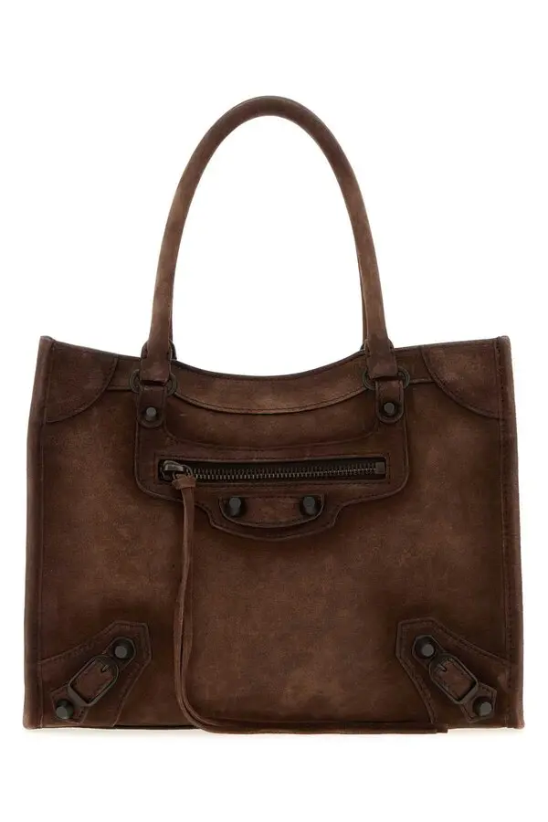 Balenciaga Suede Mini Le City Handbag - Brown