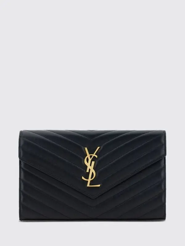 Saint Laurent Cassandre Envelope Bag In Chevron Matelasse Leather With Logo
