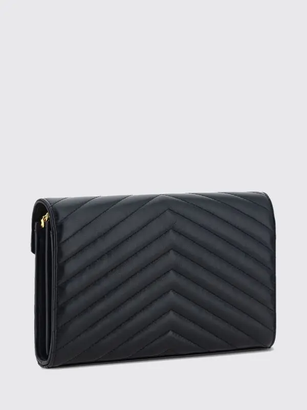 Saint Laurent Cassandre Envelope Bag In Chevron Matelasse Leather With Logo