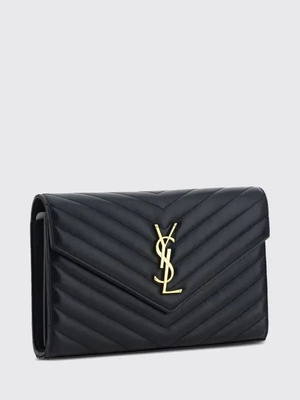 Saint Laurent Cassandre Envelope Bag In Chevron Matelasse Leather With Logo