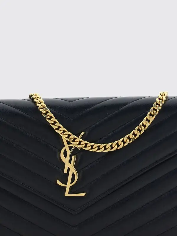Saint Laurent Cassandre Envelope Bag In Chevron Matelasse Leather With Logo