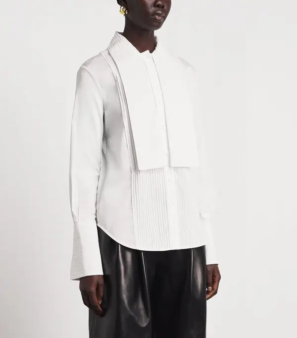 Brandon Maxwell Cotton Scarf-neck Inez Shirt