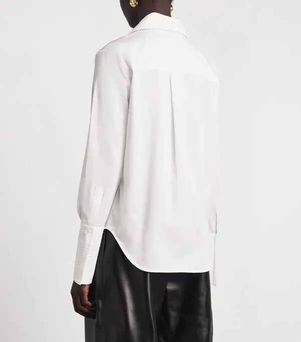 Brandon Maxwell Cotton Scarf-neck Inez Shirt