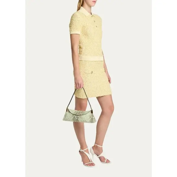 Balmain 64-83 Small Python-embossed Shoulder Bag