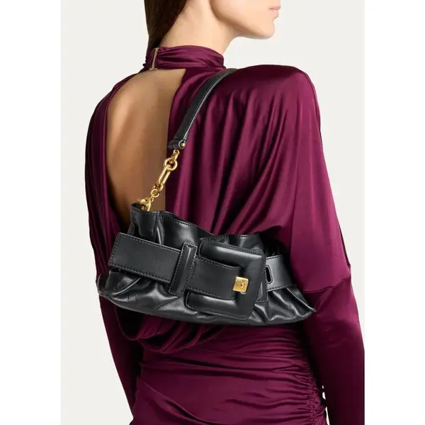 Balmain Anthem Mini Leather Shoulder Bag