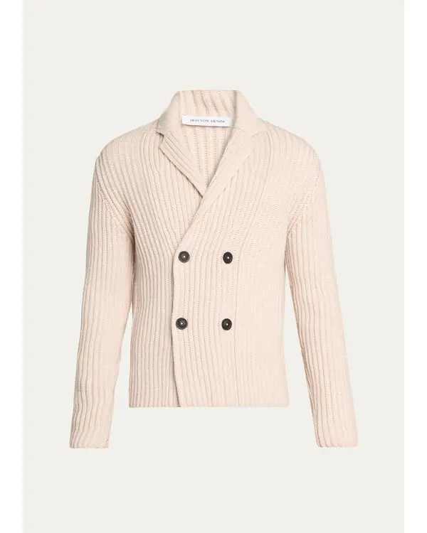 Iris Von Arnim Cashmere Rib Double-breasted Cardigan