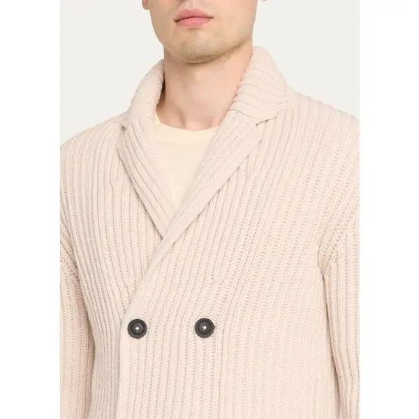 Iris Von Arnim Cashmere Rib Double-breasted Cardigan