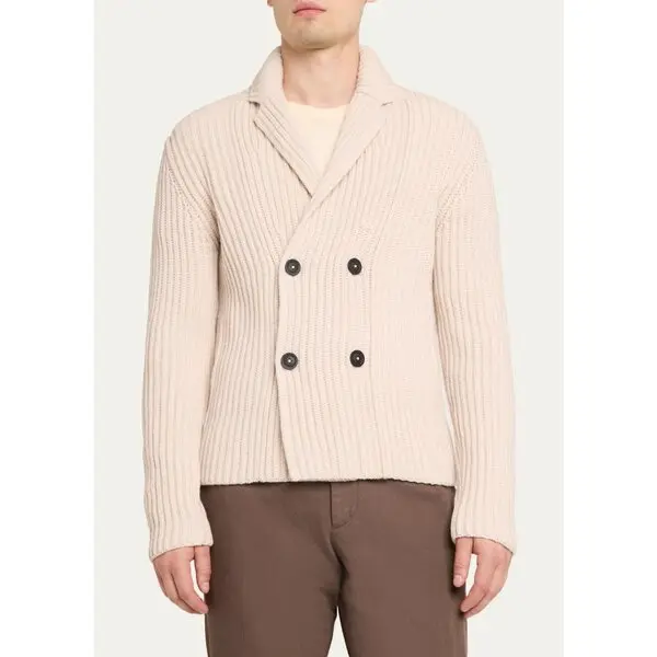 Iris Von Arnim Cashmere Rib Double-breasted Cardigan