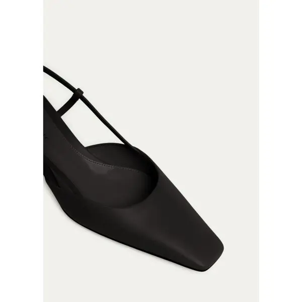 GIANVITO ROSSI 35mm Satin Square-toe Slingback Pumps - Sand